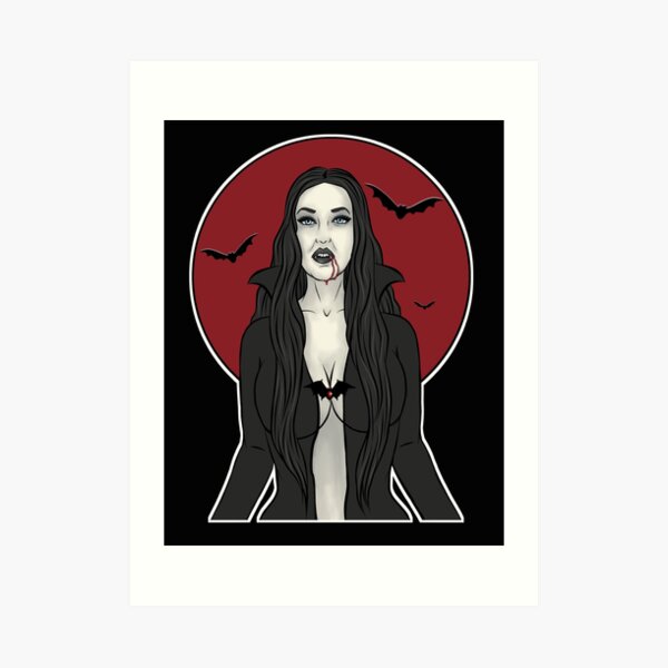 "Vampire Pinup Red" Art Print for Sale by VixxxenDesigns | Redbubble