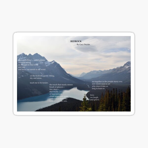 "Bedrock by Gary Snyder" Sticker by jenni-rogan | Redbubble