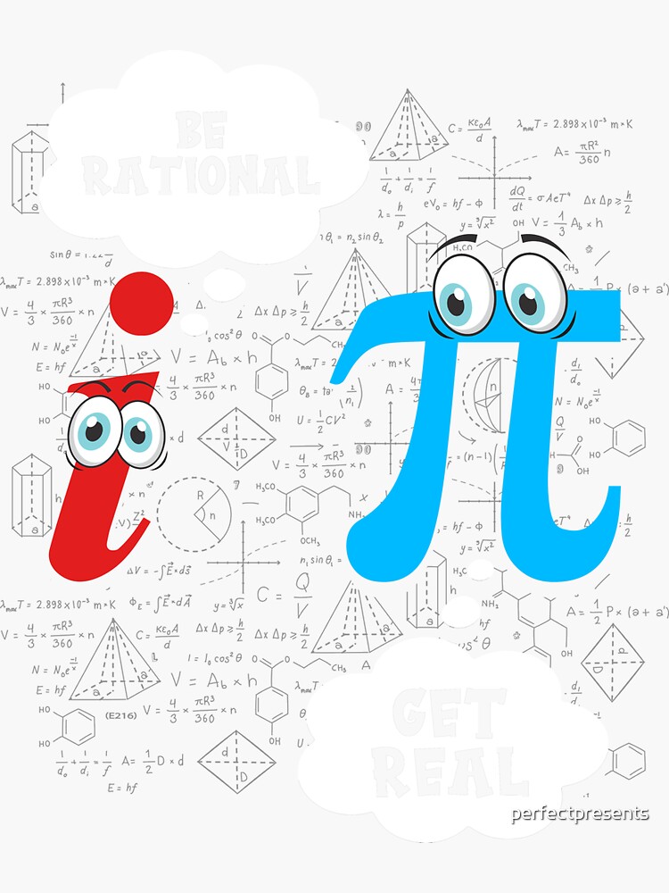 "Funny Be Rational Get Real Math Pun Statistics" Sticker for Sale by ...