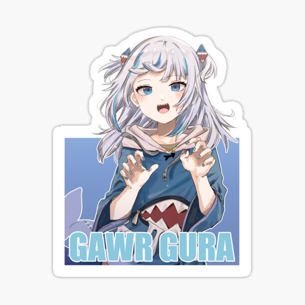 "HololiveEN - Gawr Gura" Sticker for Sale by Paranoiaxx | Redbubble