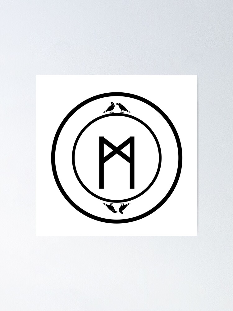 "Mannaz - Raven White - Norse Rune - Viking Rune - Ancient Alphabet ...