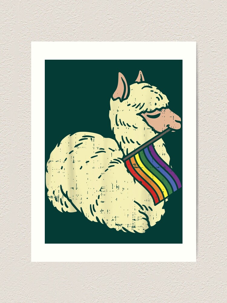 "Cute Llama LGBT Rainbow Flag LGBT Pride Gift" Art Print for Sale by ...