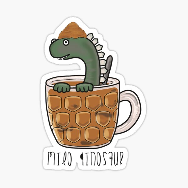 "Milo Dinosaur" Sticker by rattangirldraws | Redbubble