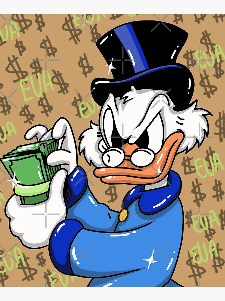 "Golden Scrooge mcduck and Money | Eva Kiseleva" Mounted Print for Sale ...