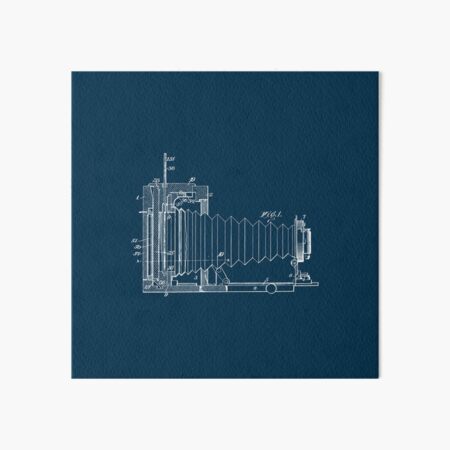"Vintage bellows camera patent blueprint design" Art Board Print for ...