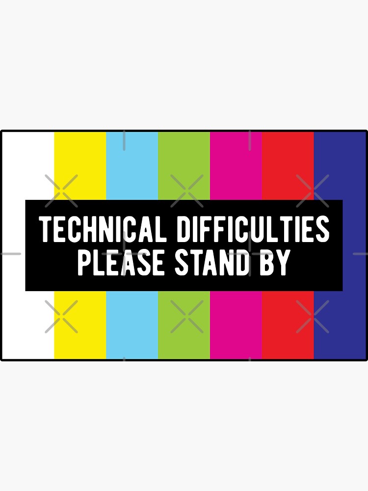 "Technical Difficulties Rainbow Color Error" Sticker for Sale by ...
