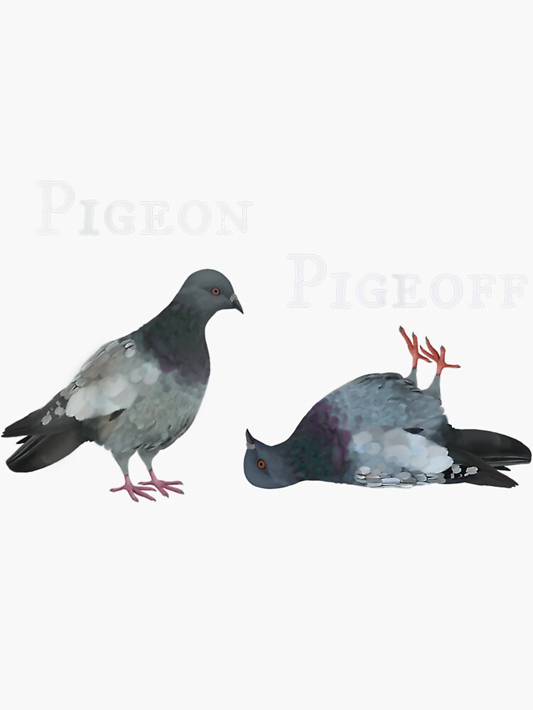 "Dove Pigeon Pigeoff on off D0100338A" Sticker by onniffSimmo50 | Redbubble