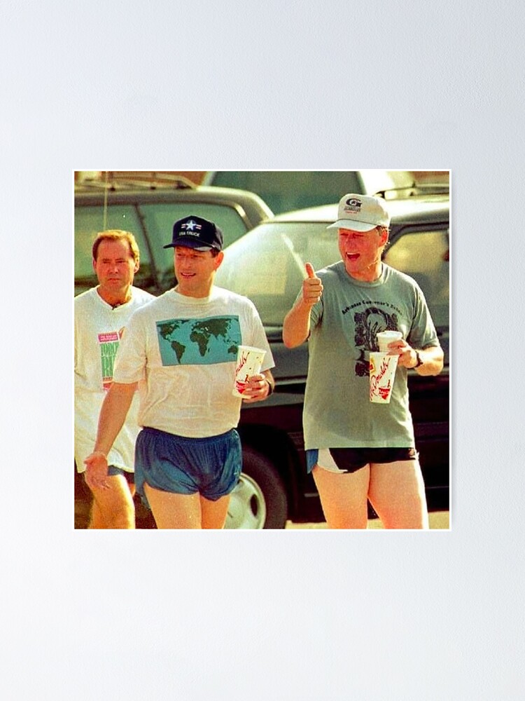 "Al Gore and Bill Clinton in short shorts, 1992." Poster for Sale by ...