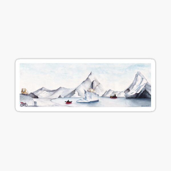 "Bikerafting at the arctic" Sticker for Sale by JinnyChen | Redbubble