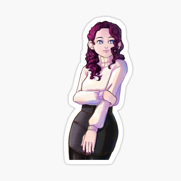 "deep mulberry haired girl transparent sticker" Sticker by ...