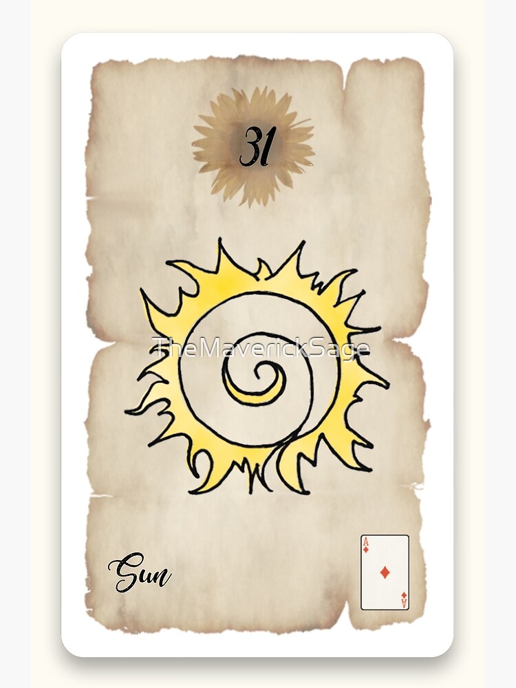 "Lenormand Sun Card - Hand Drawn" Poster for Sale by TheMaverickSage ...