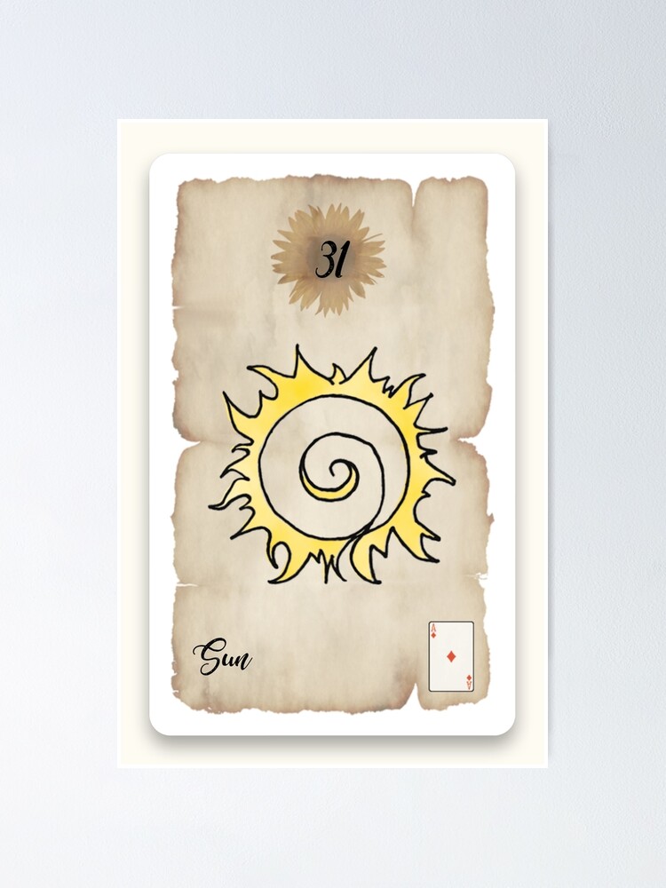 "Lenormand Sun Card - Hand Drawn" Poster for Sale by TheMaverickSage ...
