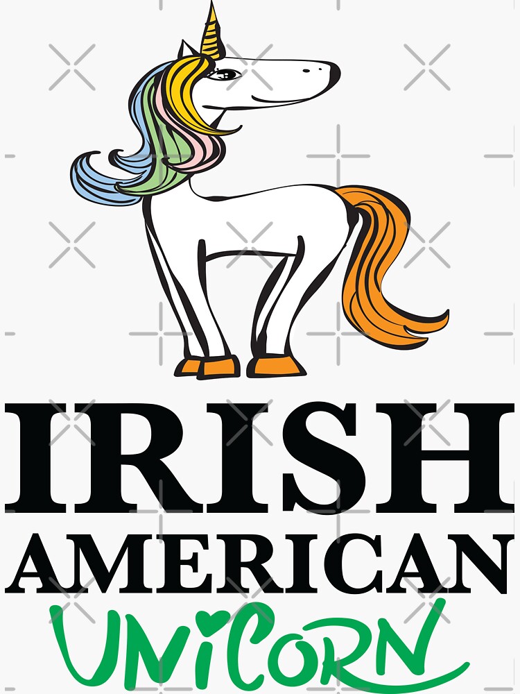 "Irish American Unicorn Cartoon" Sticker for Sale by ProjectX23 | Redbubble