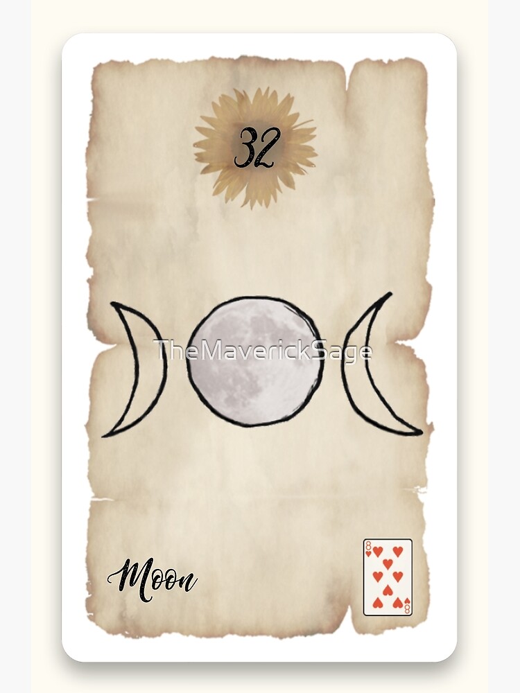 "Lenormand Moon Card - Hand Drawn" Poster by TheMaverickSage | Redbubble