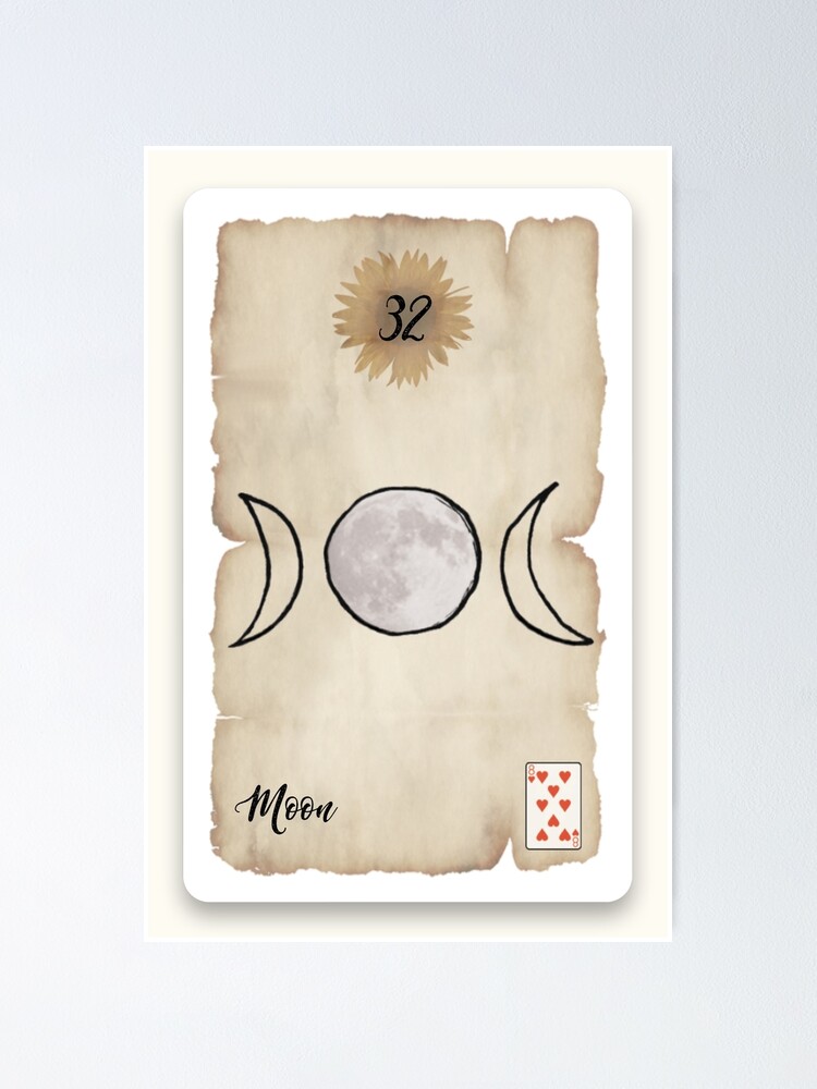 "Lenormand Moon Card - Hand Drawn" Poster by TheMaverickSage | Redbubble