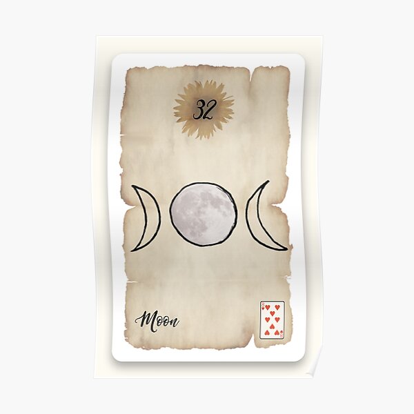 "Lenormand Moon Card - Hand Drawn" Poster by TheMaverickSage | Redbubble