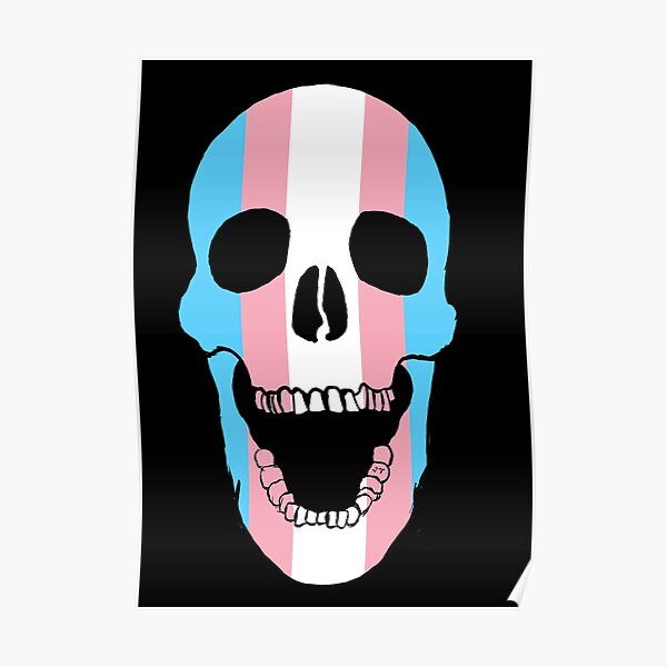 "Transgender Pride Flag Skull" Poster for Sale by loganshmogan | Redbubble