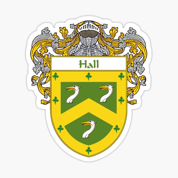 "Hall Coat of Arms/Family Crest" Sticker by IrishArms | Redbubble