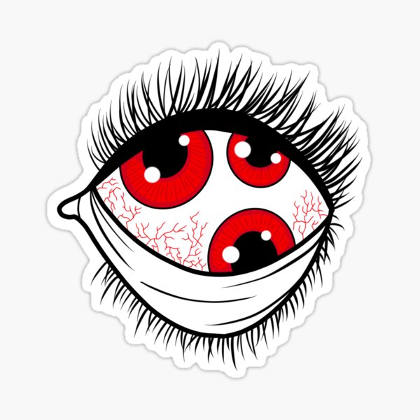 "Inkwork Of Ominous, Bizzare Red Eyes" Sticker for Sale by Diamantina ...