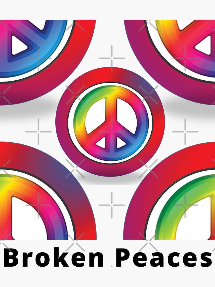 Pegatina «Paces rotas retro Resumen símbolo de paz Diseño maravilloso ...