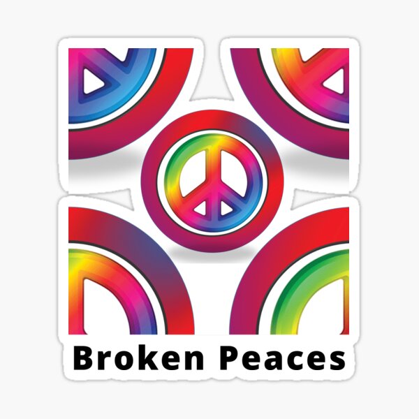 Pegatina «Paces rotas retro Resumen símbolo de paz Diseño maravilloso ...