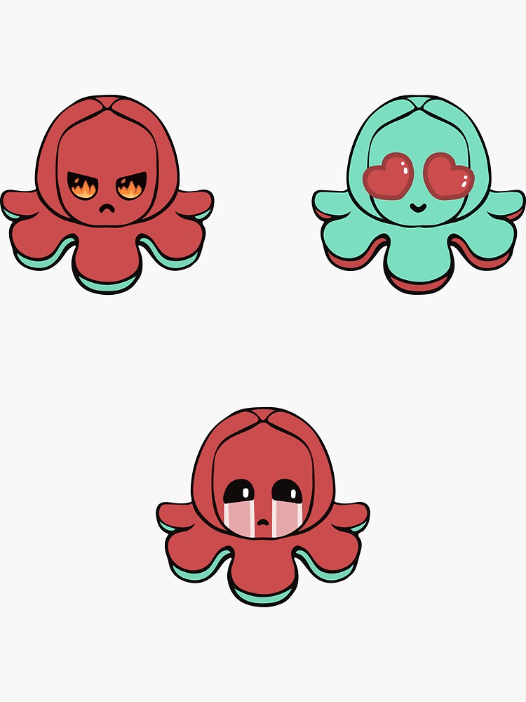 "Moods Sticker Pack Octopus The Fluffyface" Sticker for Sale by ...