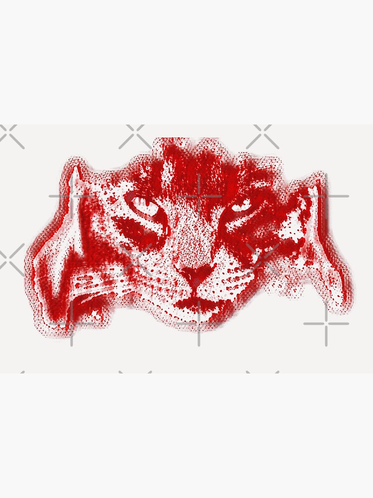 "red cat head in a cool design" Poster for Sale by GraphicExpert ...