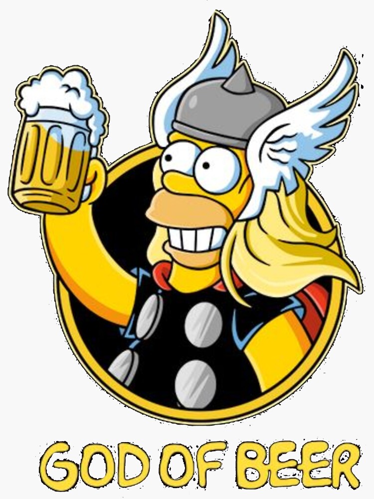 "god of beer" Sticker by FILIBURCIA | Redbubble