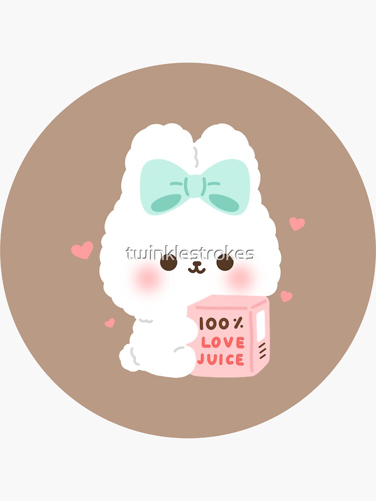 "Cute Bunny Juice Box" Sticker for Sale by twinklestrokes | Redbubble