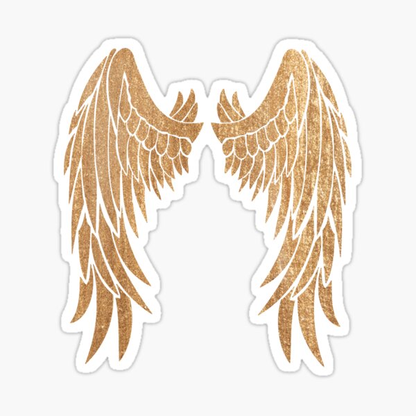 "Golden Angel Wings, Archangel Wings Design" Sticker for Sale by ...