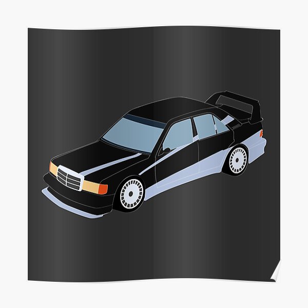 "Merc 190E Evo II DTM Minimal" Poster by javalinsta | Redbubble