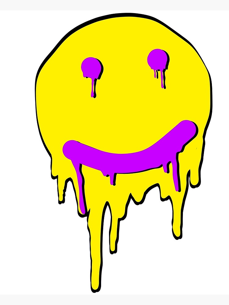 "dripping Smiley face" Art Print for Sale by CloneOfAClone | Redbubble