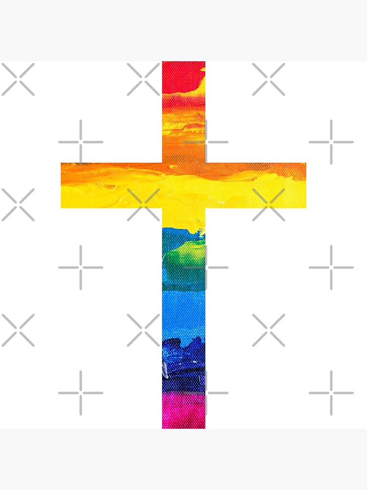 "Rainbow Paint Pride Cross" Poster for Sale by IgnatiusArt | Redbubble