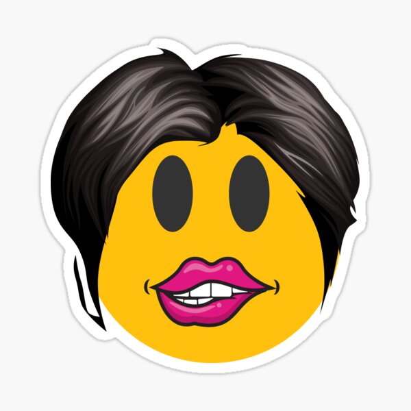 "bite lip emoji" Sticker for Sale by kmf1313 | Redbubble