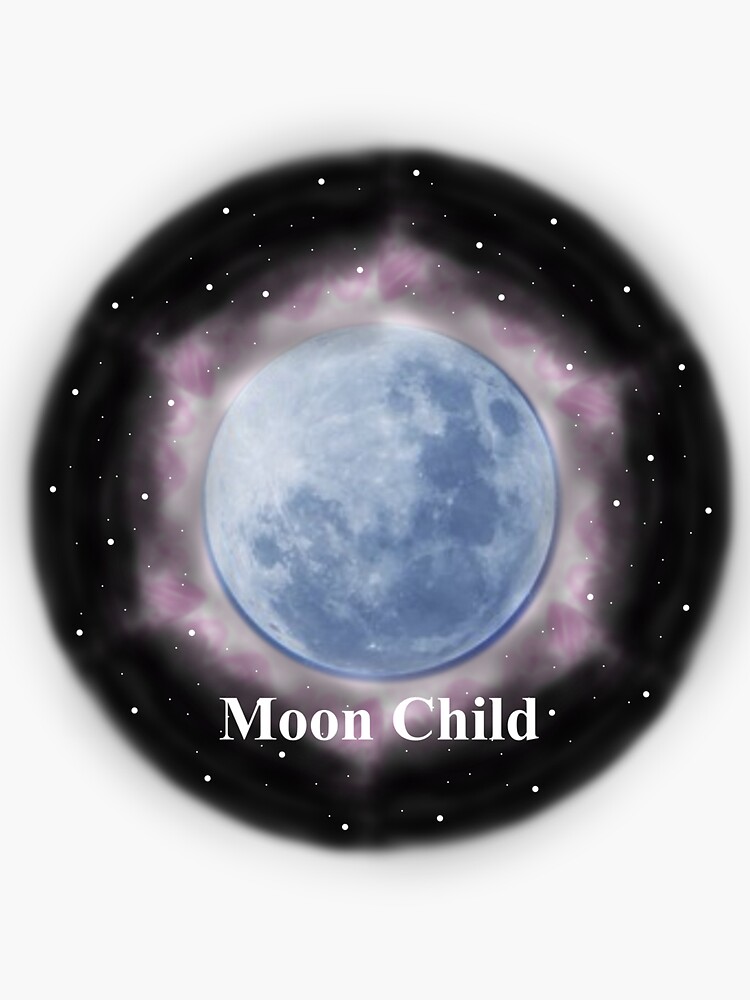 "Moon Child Word art" Sticker for Sale by JohnPC123 | Redbubble