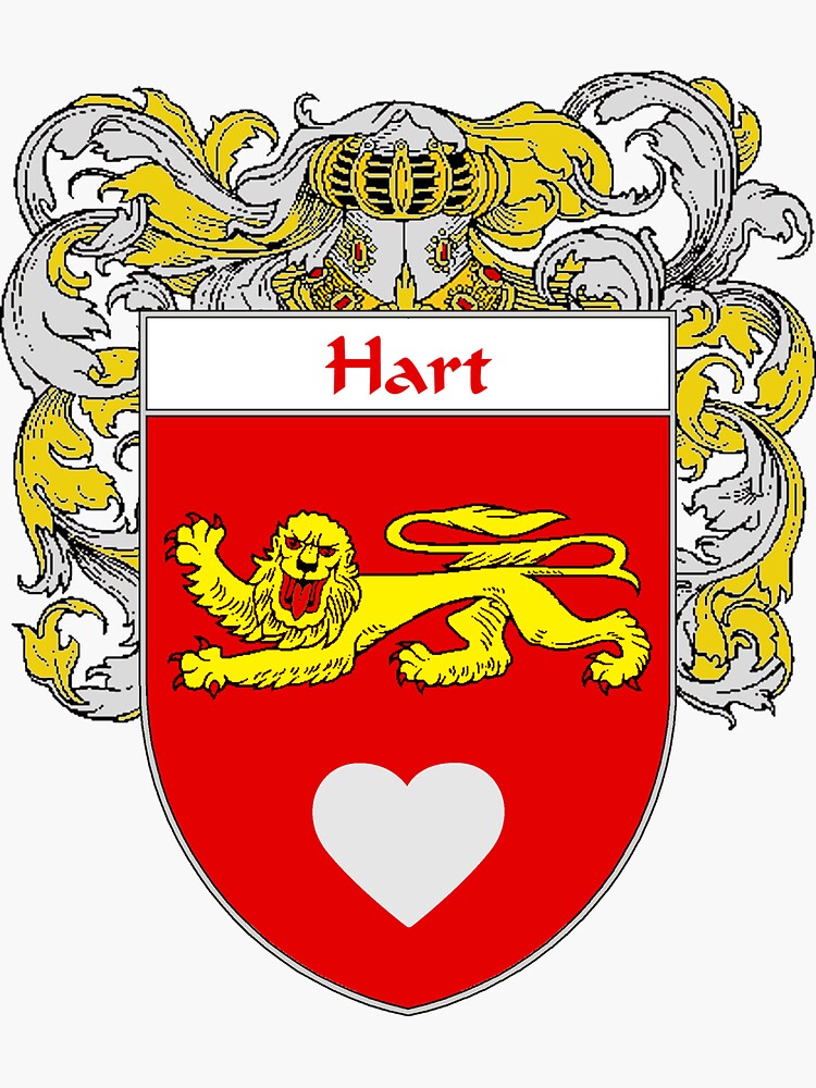 "Hart Coat of Arms/Family Crest" Sticker for Sale by IrishArms | Redbubble
