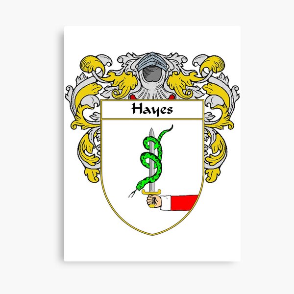 "Hayes Coat of Arms/Family Crest" Canvas Print for Sale by IrishArms ...