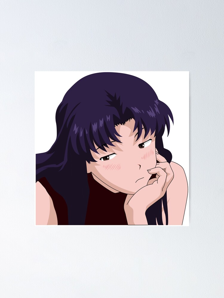 "Misato Blushed Evangelion" Poster by Migi-Desu | Redbubble