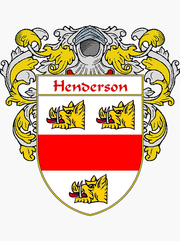 "Henderson Coat of Arms/Family Crest" Sticker for Sale by IrishArms ...