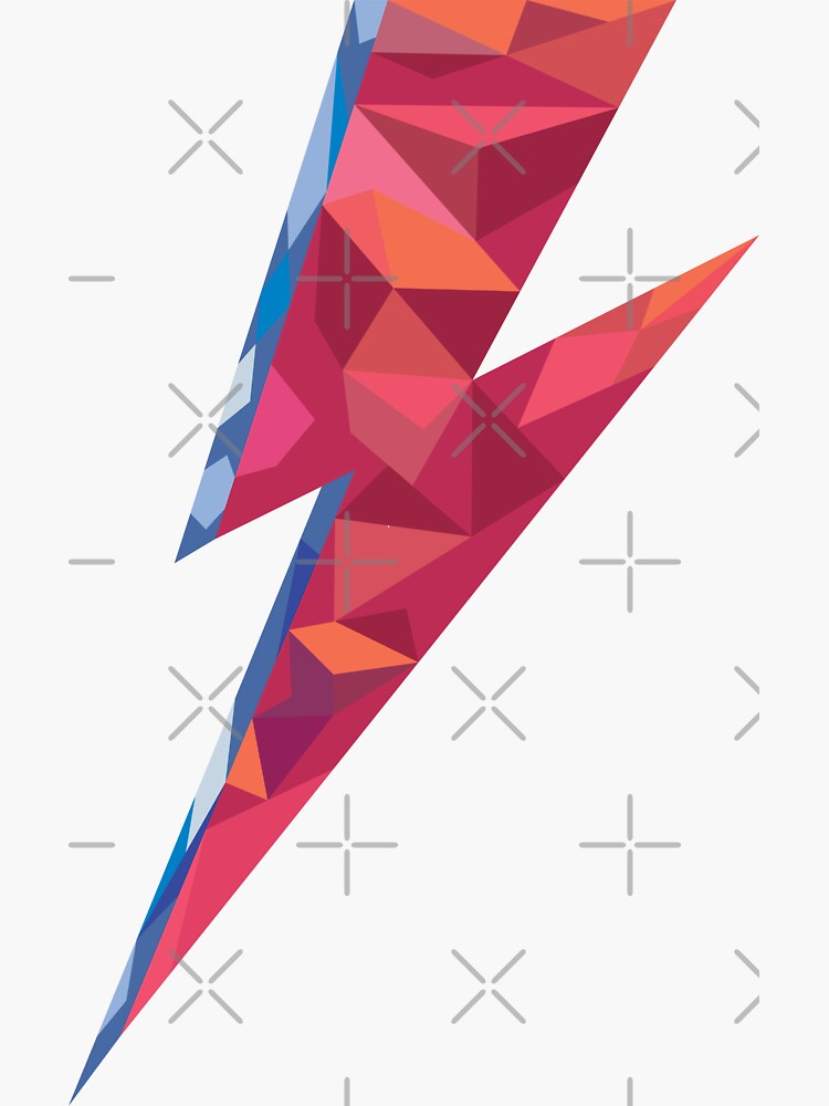 "Low Poly Lightning Bolt" Sticker for Sale by Gwynplain | Redbubble