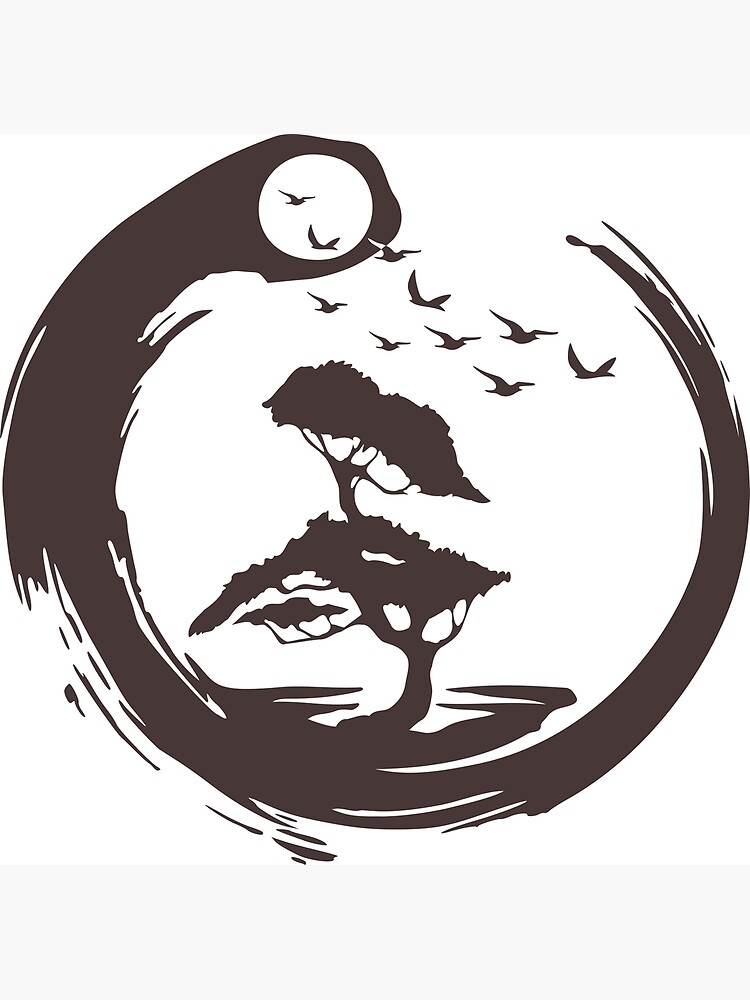 "Tree Moon Circle Enso" Poster by HipMadeArt | Redbubble