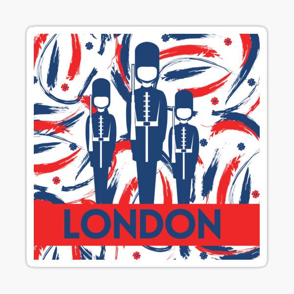 "English Colorful Bearskin London Fanart" Sticker by MoninasArt | Redbubble