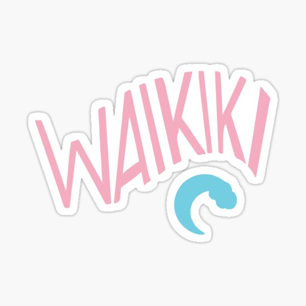 "Waikiki (Pink Pastel)" Sticker for Sale by myfirstapt | Redbubble