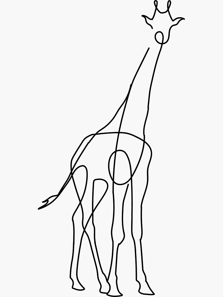 "One line giraffe " Sticker for Sale by MALION | Redbubble