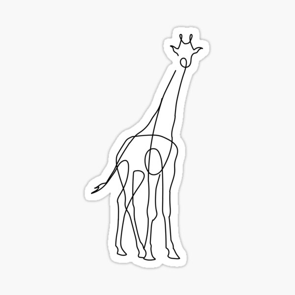 "One line giraffe " Sticker for Sale by MALION | Redbubble