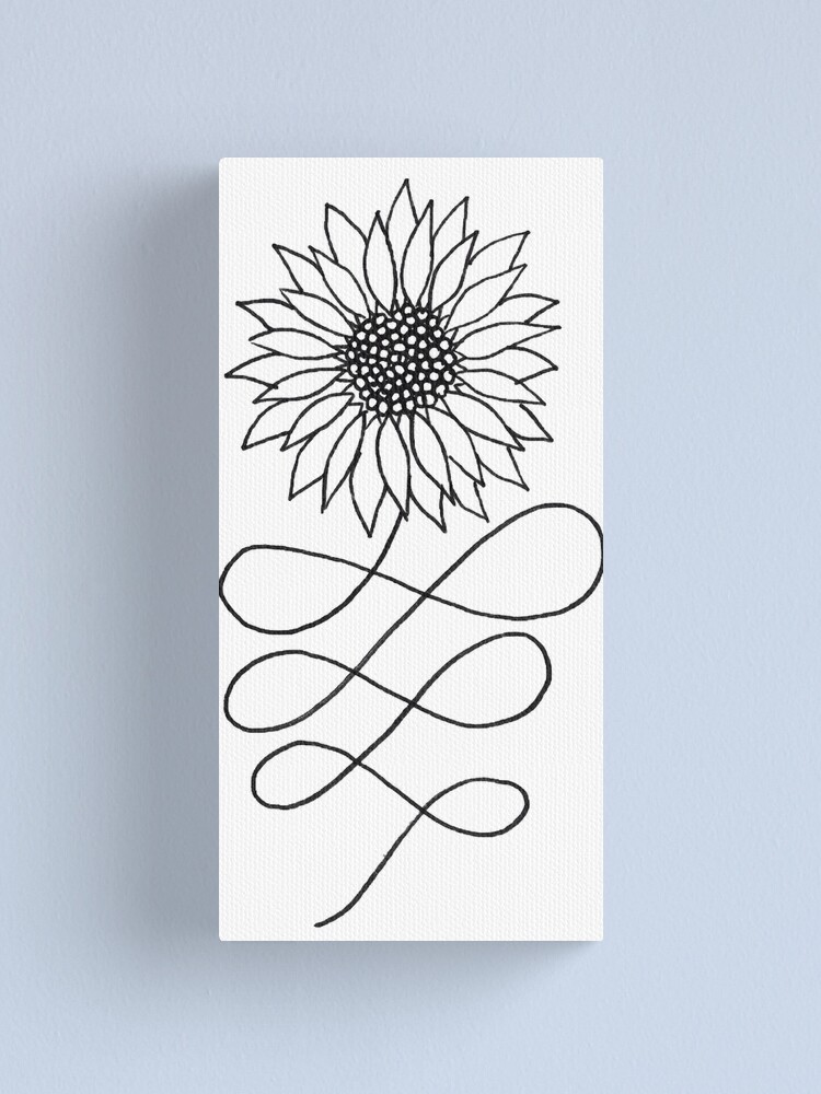 "Tattoo style flower fine line drawing!" Canvas Print for Sale by ...