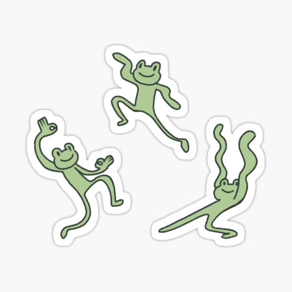 "Three Dancing Frogs" Sticker for Sale by demid23 | Redbubble