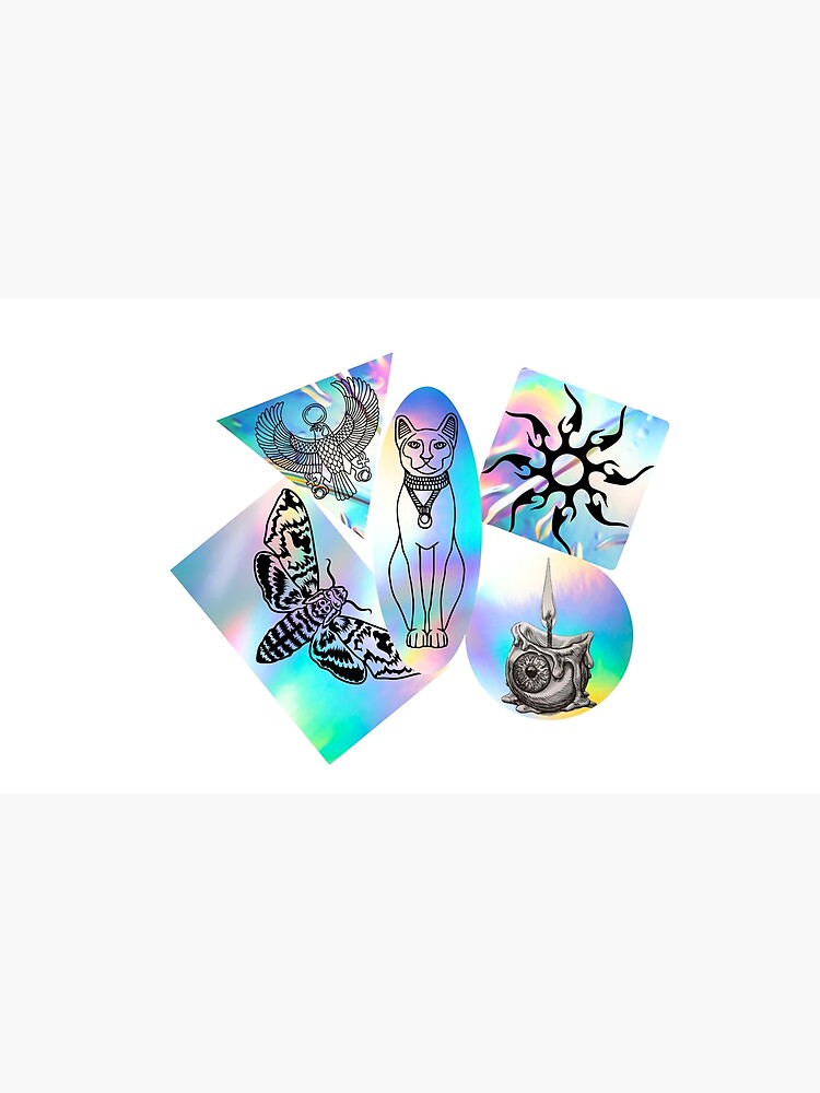 "Holographic egyptian symbolism ghotic style eye scarab candle bastet ...