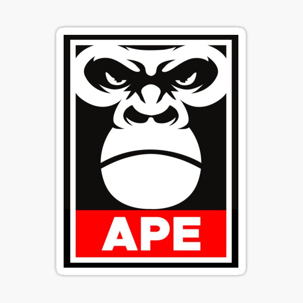 "APE" Sticker for Sale by Stemvid | Redbubble