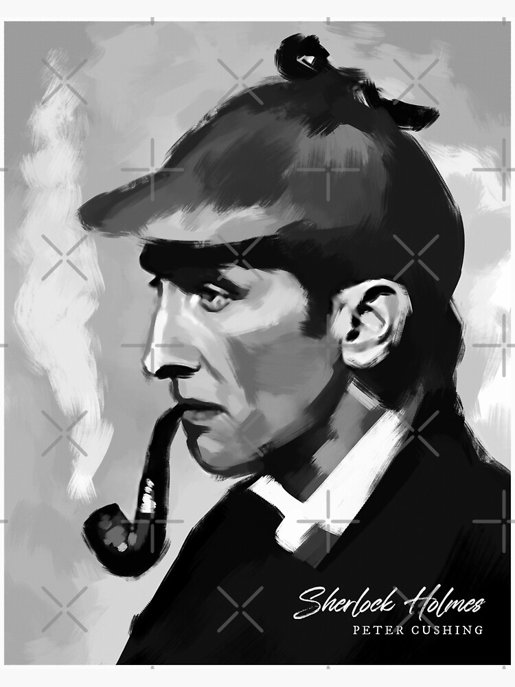 "Sherlock Holmes Peter Cushing - Painterly Oil Portrait" Sticker for ...